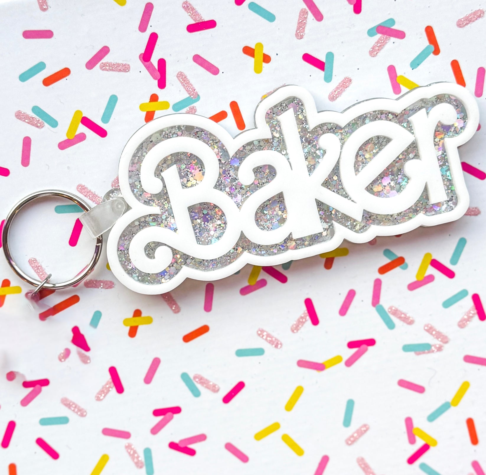 Pre-Order Glitter Barbie Baker Key Chain – Boujee Baker Boutique